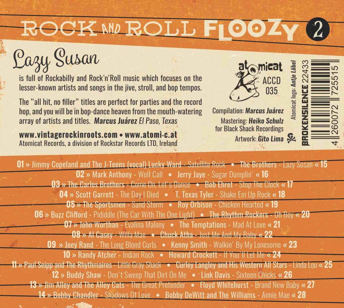 28 raw and greasy little-known Rock'n'Roll songs. Volume two of five ...
