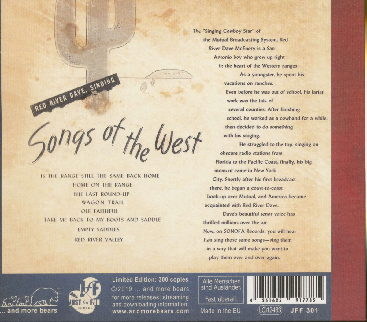 Red River Dave - Songs of the West CD, 9,99